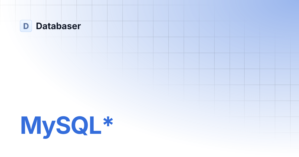 MySQL* | Databaser